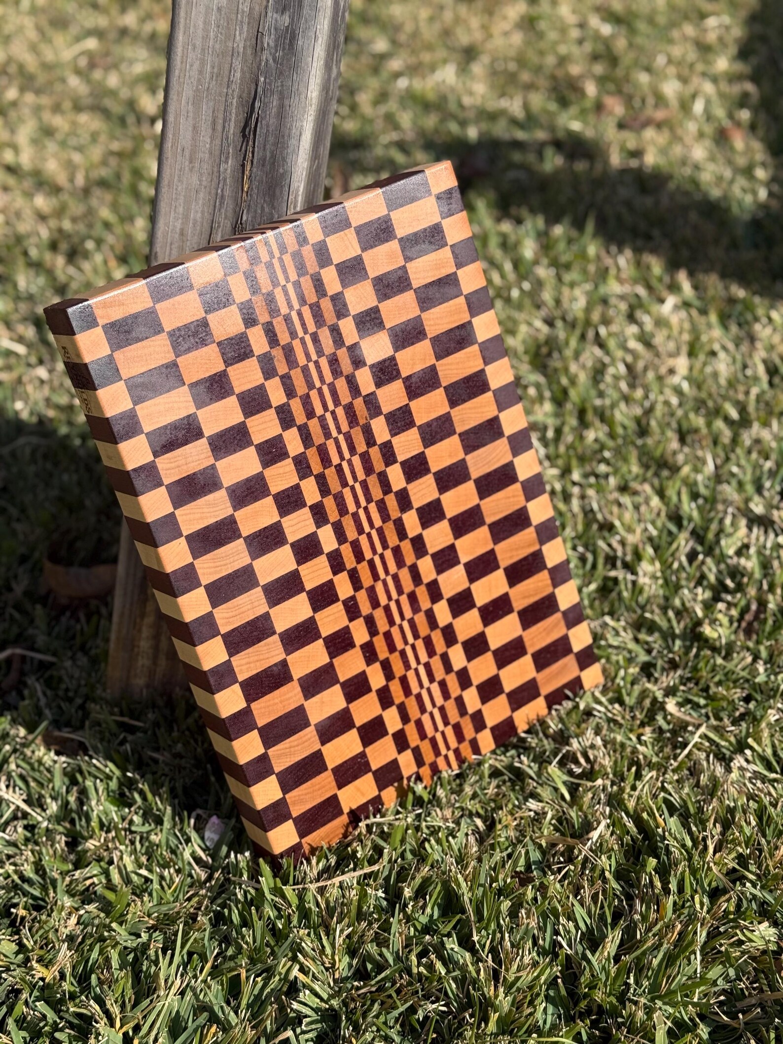 Handmade Purpleheart & Maple End Grain Cutting Board: Optical Illusion ...