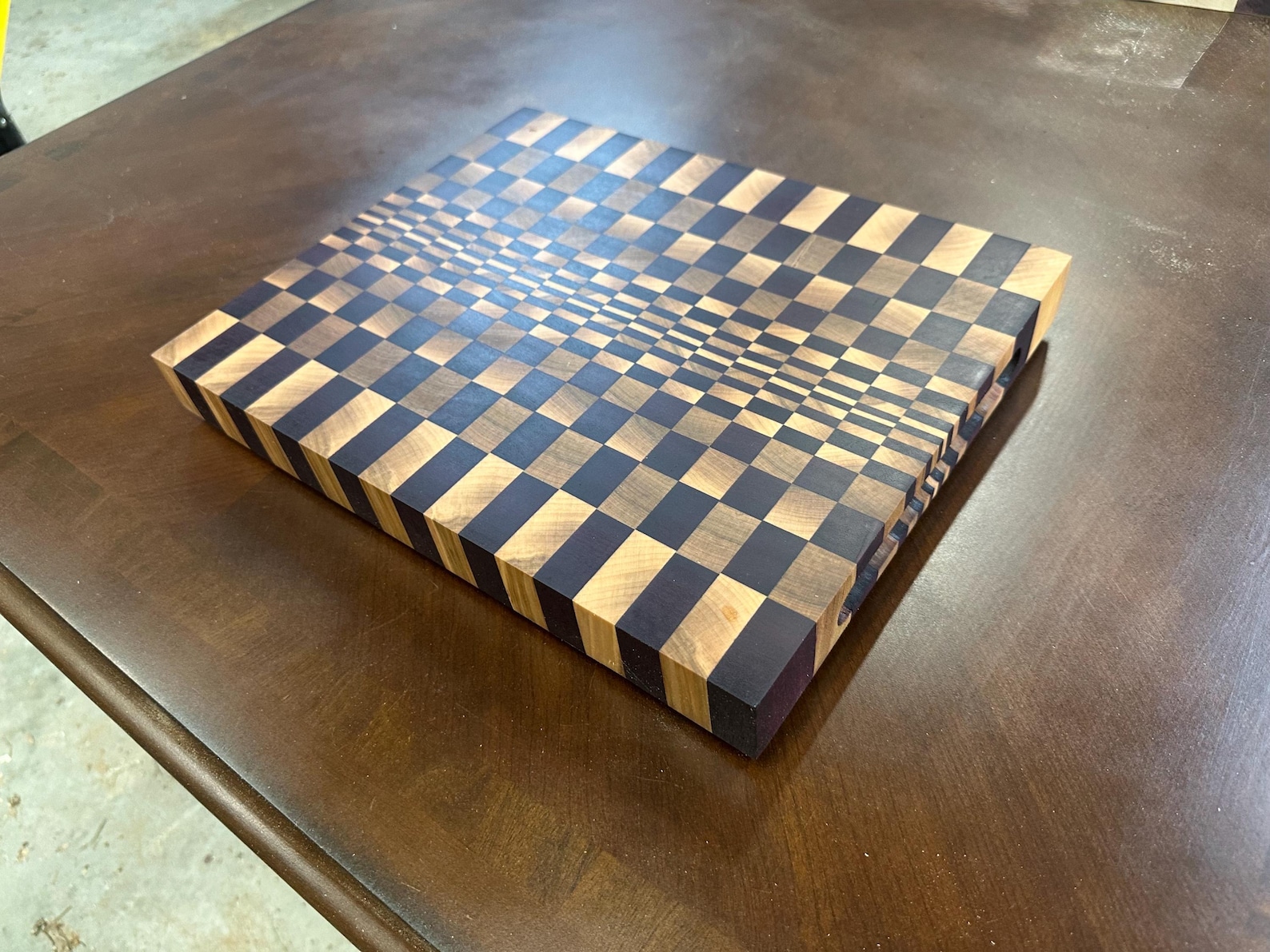 Handmade Purpleheart & Maple End Grain Cutting Board: Optical Illusion ...