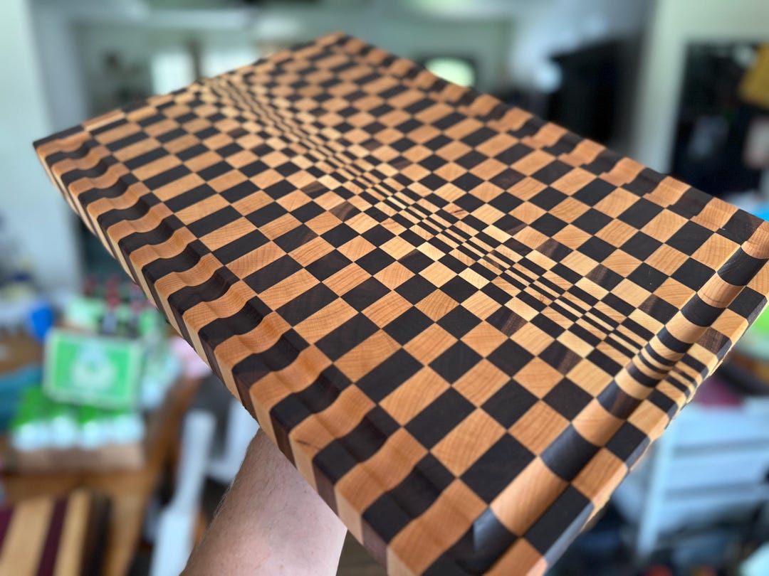 Handmade Black Walnut & Maple End Grain Cutting Board - Optical ...