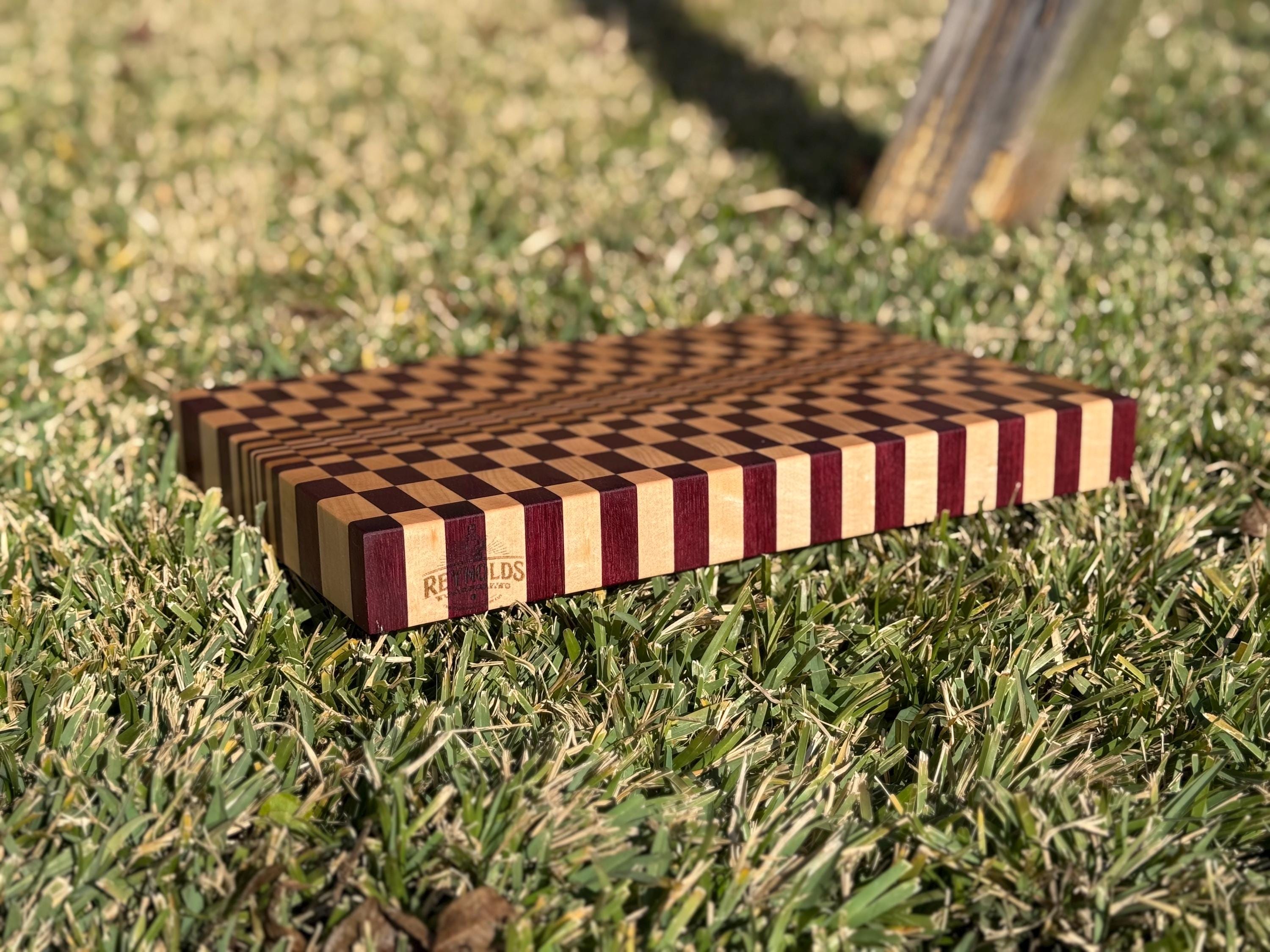 Handmade Purpleheart & Maple End Grain Cutting Board: Optical Illusion ...
