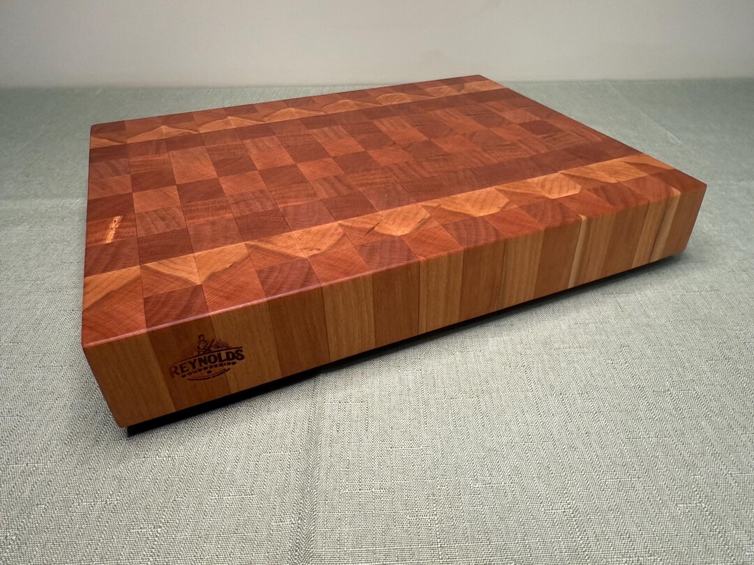 Cherry End Grain Butcher Block Cutting Board - Etsy