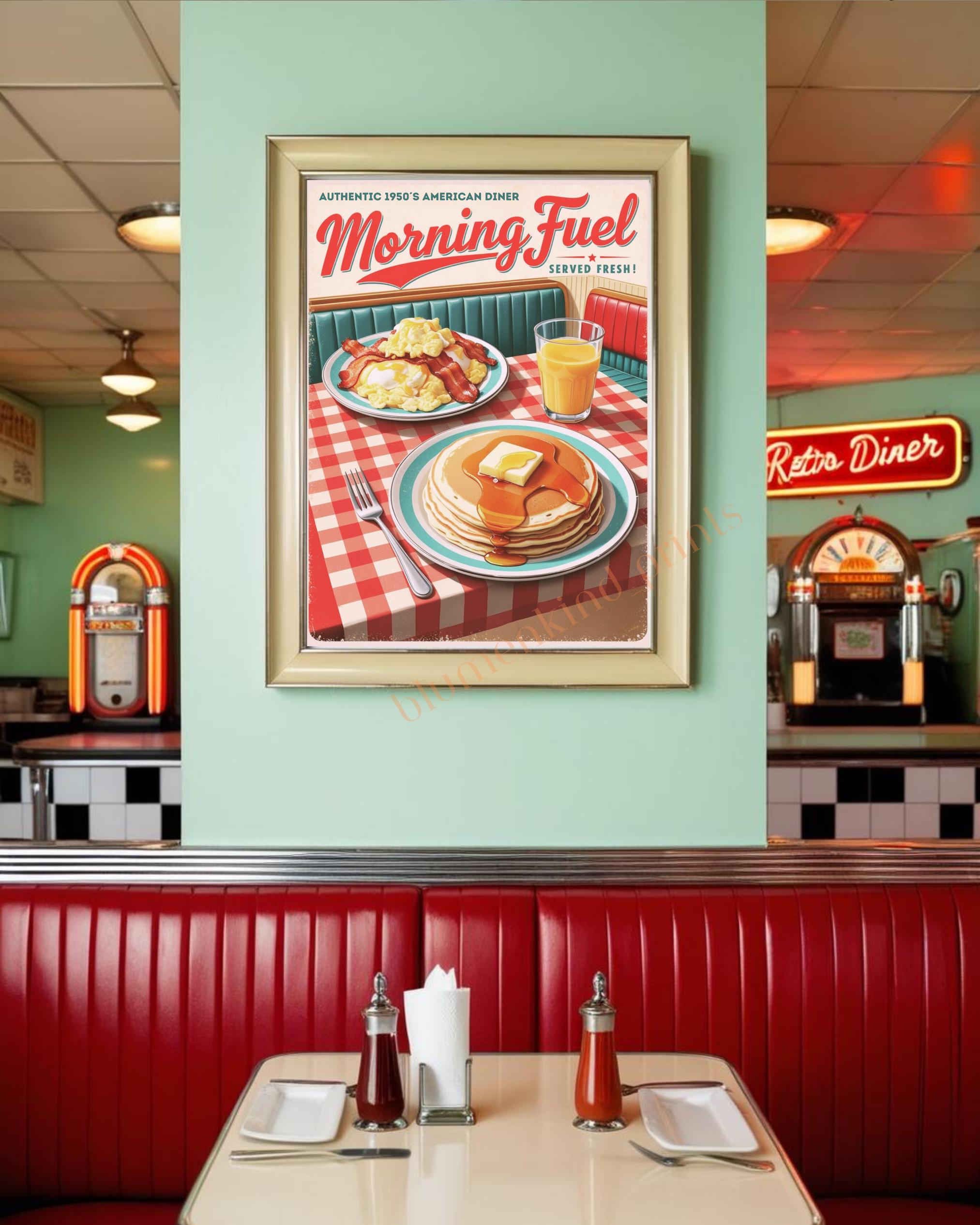 Digital Download Kitchen | Printable Art Breakfast Poster | American ...