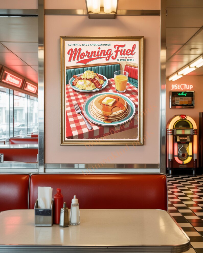 Digital Download Kitchen | Printable Art Breakfast Poster | American ...