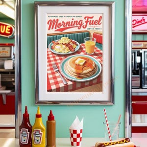 Digital Download Kitchen | Printable Art Breakfast Poster | American ...
