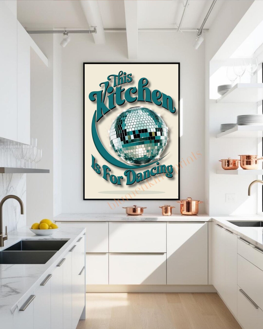 Printable Kitchen Poster | This Kitchen is for Dancing | Funny Wall Art ...