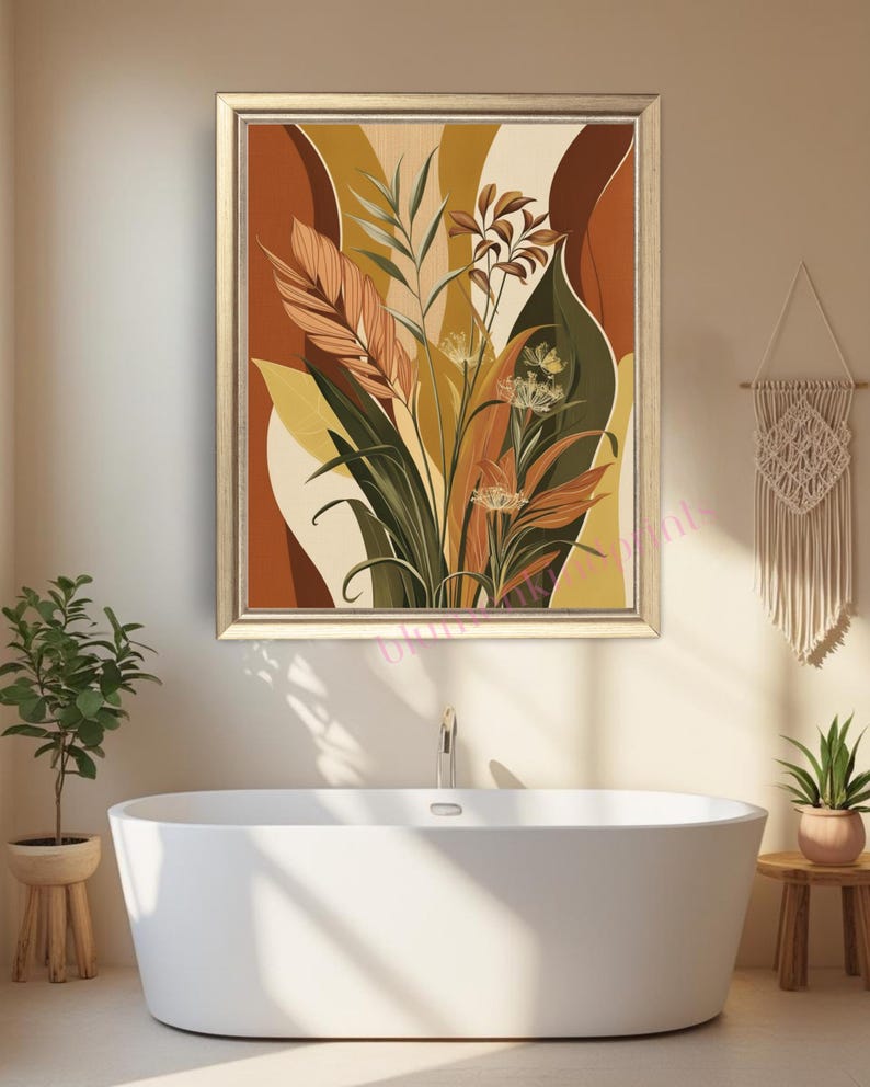 Botanical Poster Set | Vintage Boho Wall Art Plants | Living Room ...