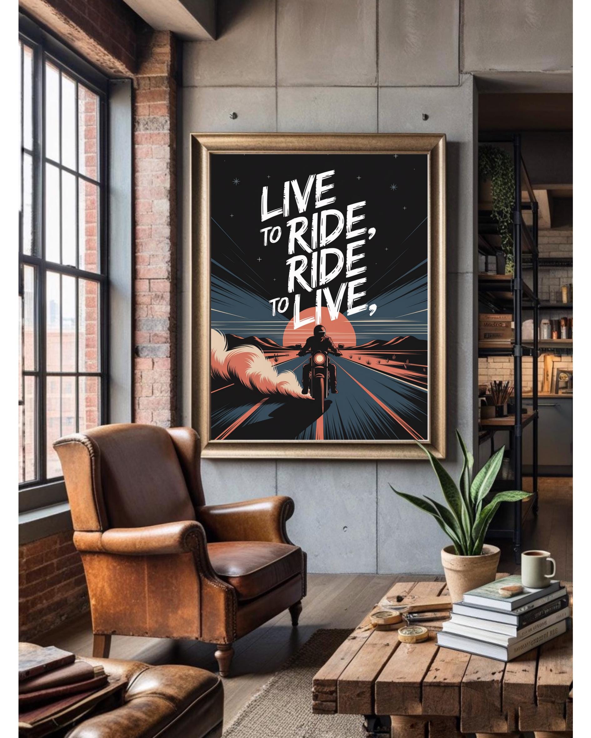 Biker Printable | Motorcycle Wall Art | Chopper Poster | Rocker Bar ...