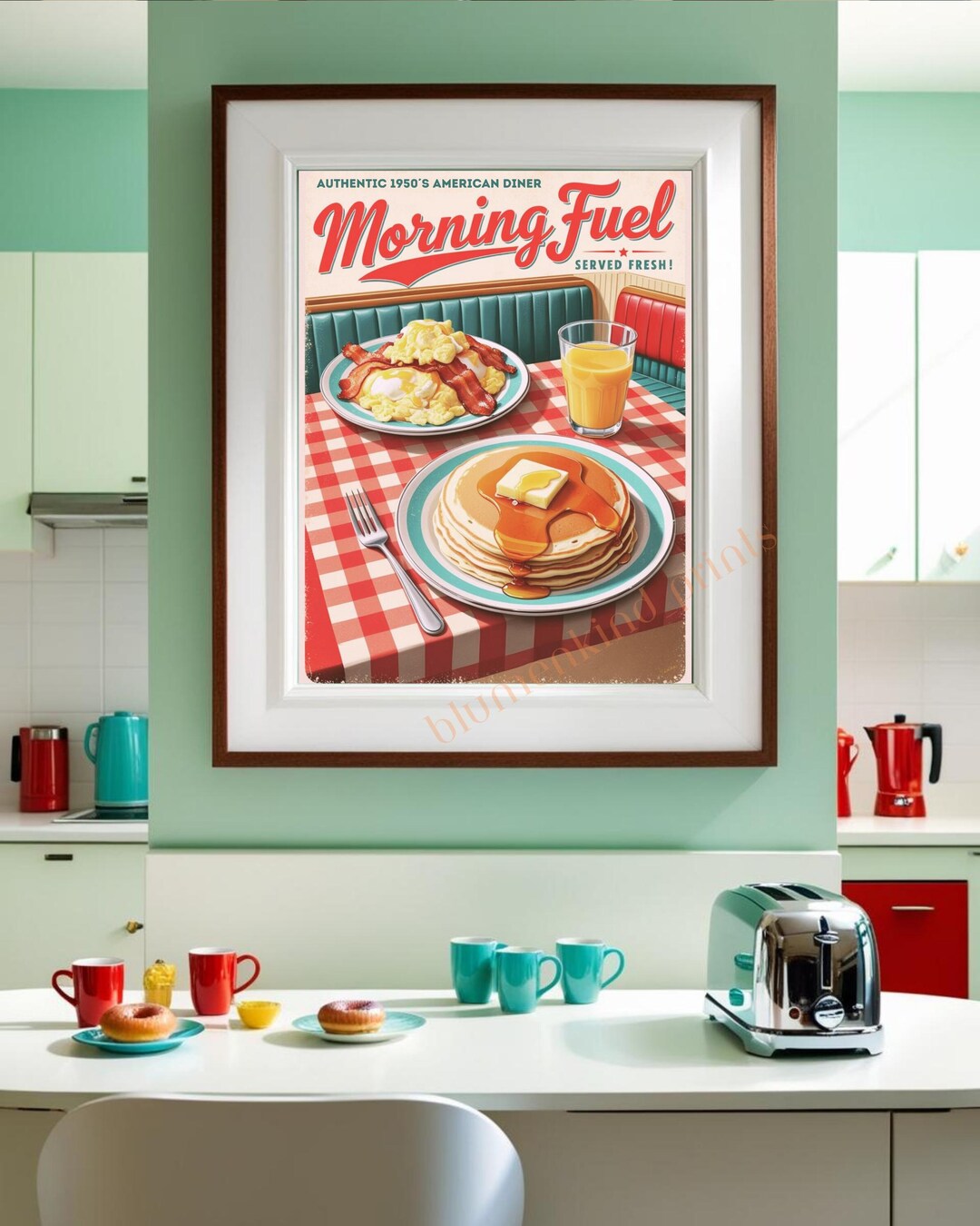 Digital Download Kitchen | Printable Art Breakfast Poster | American ...