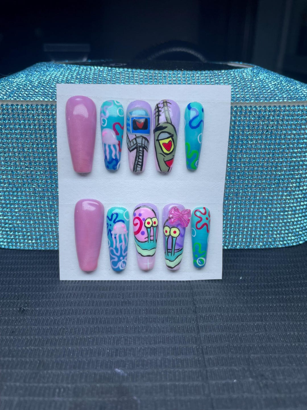 Handpainted Spongebob Inspired Press-ons - Etsy