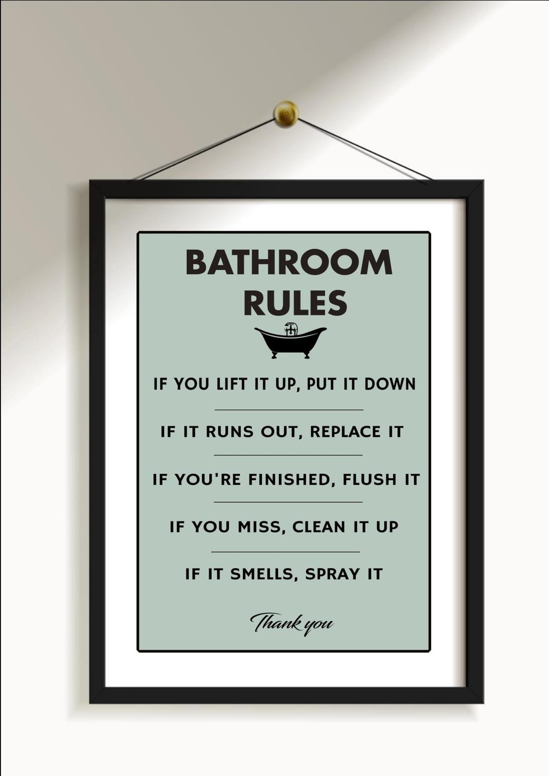 Rules Poster,water, Works, Bathroom, Poster, Fun, Home, Decor, Basin ...