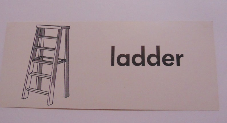 Vintage Children's School Flash Card with Ladder and | Etsy