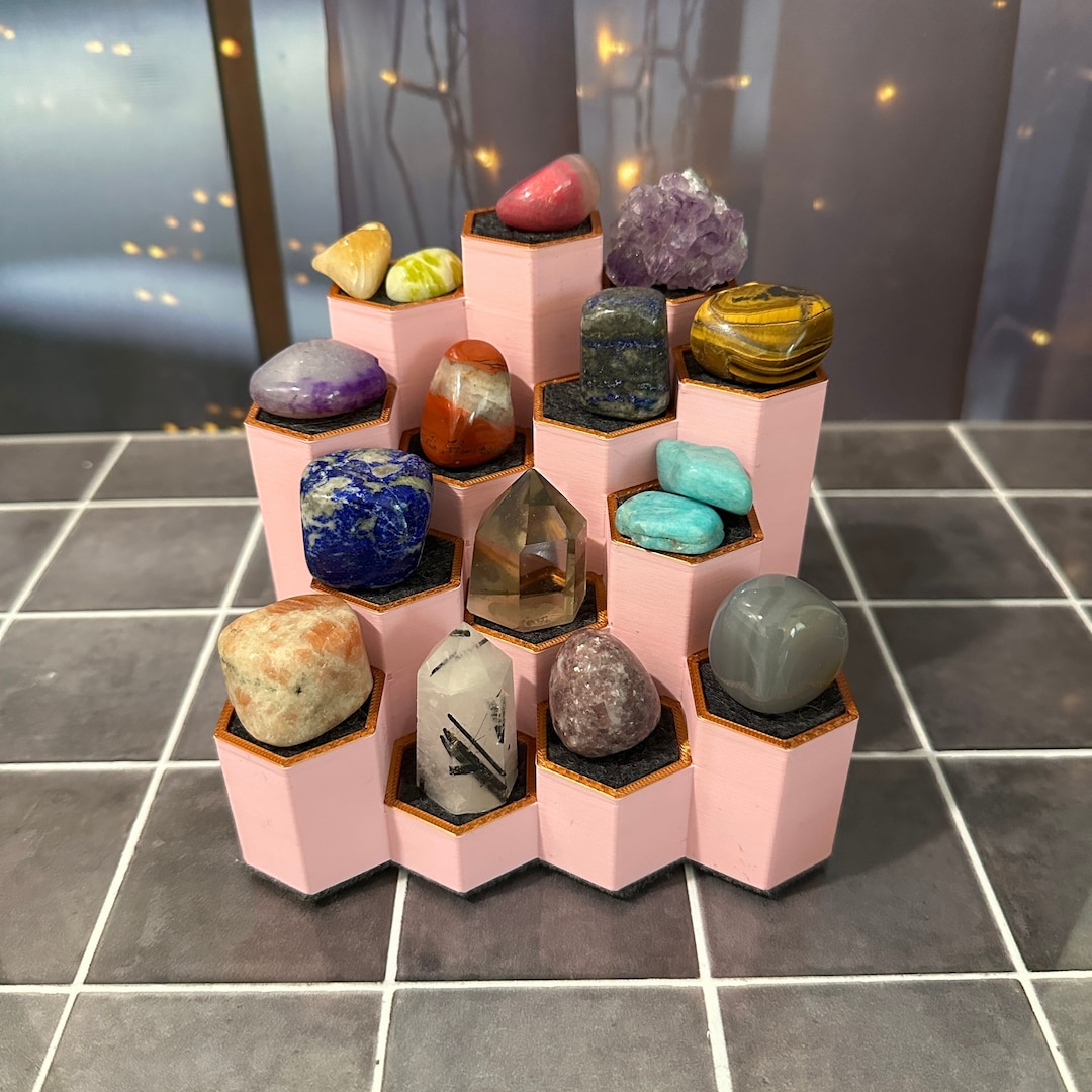 You Choose the Colors - Crystal Display Pedestal Stand 14 Small Hexagon ...