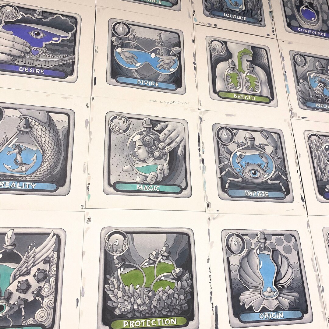 Lucky Potion Oracle Original Hand Drawn Illustration Oracle Deck Cards ...