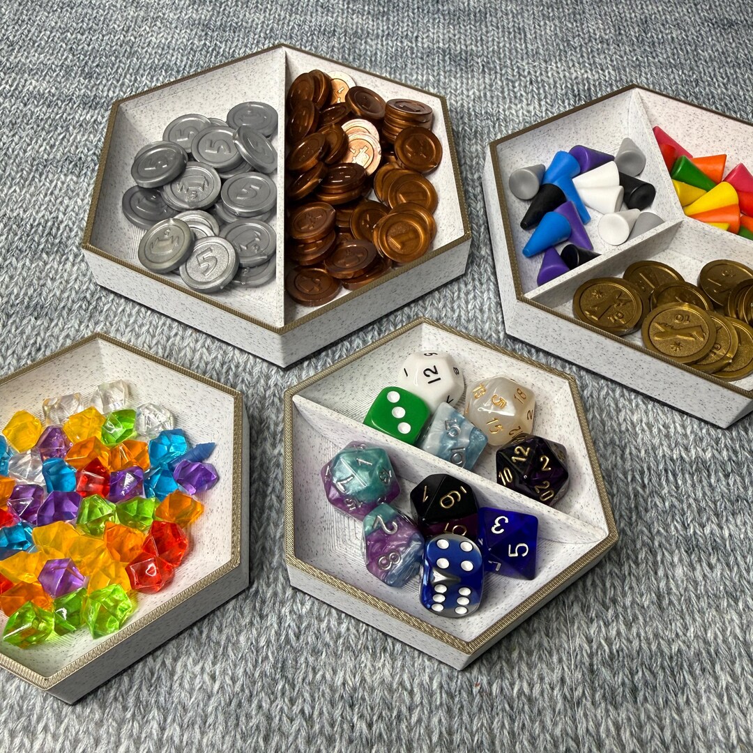 Customizable Board Game Table Top Token Trays - Money Gem Game-piece ...