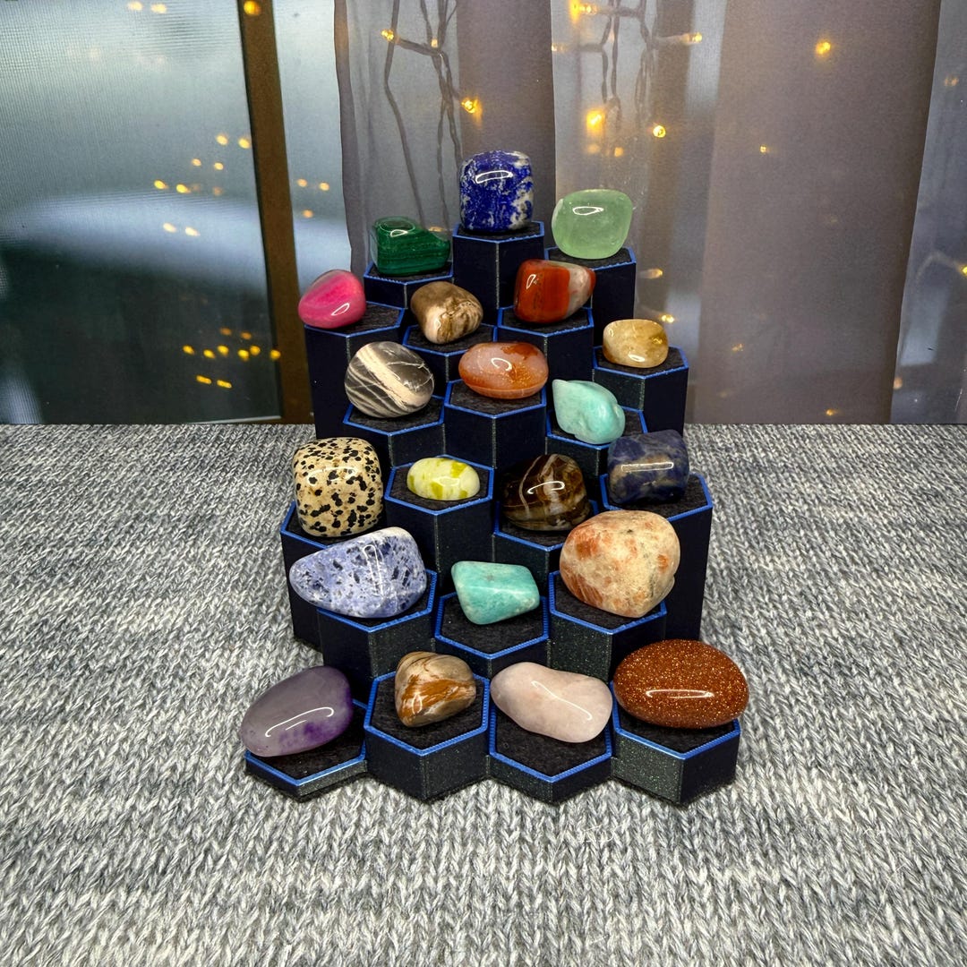 Customizable Crystal Display Stand: 21 Small Hexagon Pedestals for ...