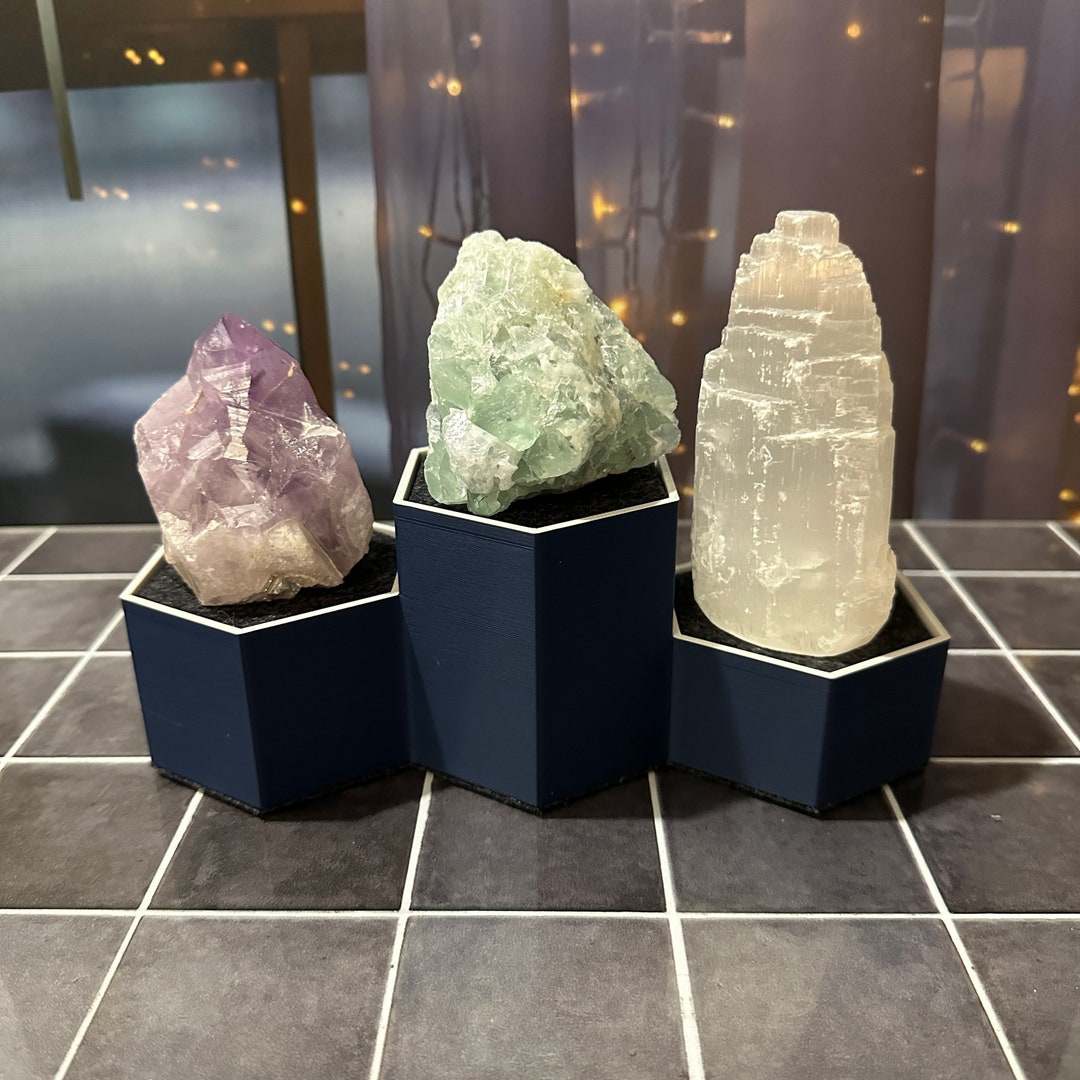 You Choose the Colors - Crystal Display Pedestal Stand 3 in a Row Large ...