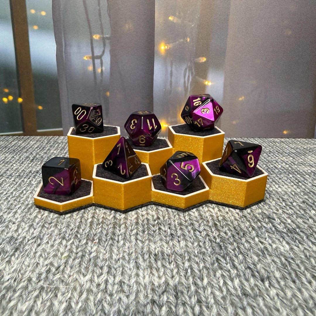 Customizable Dice Display Stand: 7 Small Hexagon Pedestals for Tabletop ...