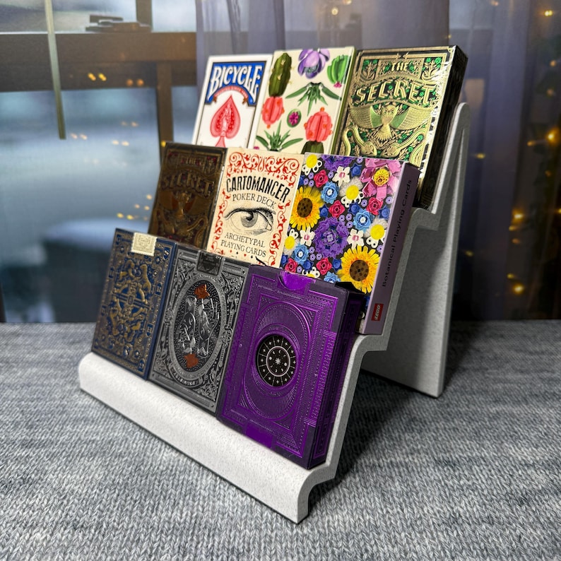 Customizable Angled Playing Card Deck Stand for 9+ Decks - Etsy
