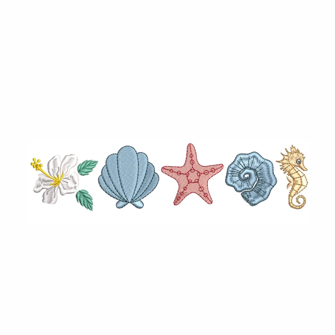 Sea Life Embroidery Design, Nautical Summer Embroidery Machine File ...