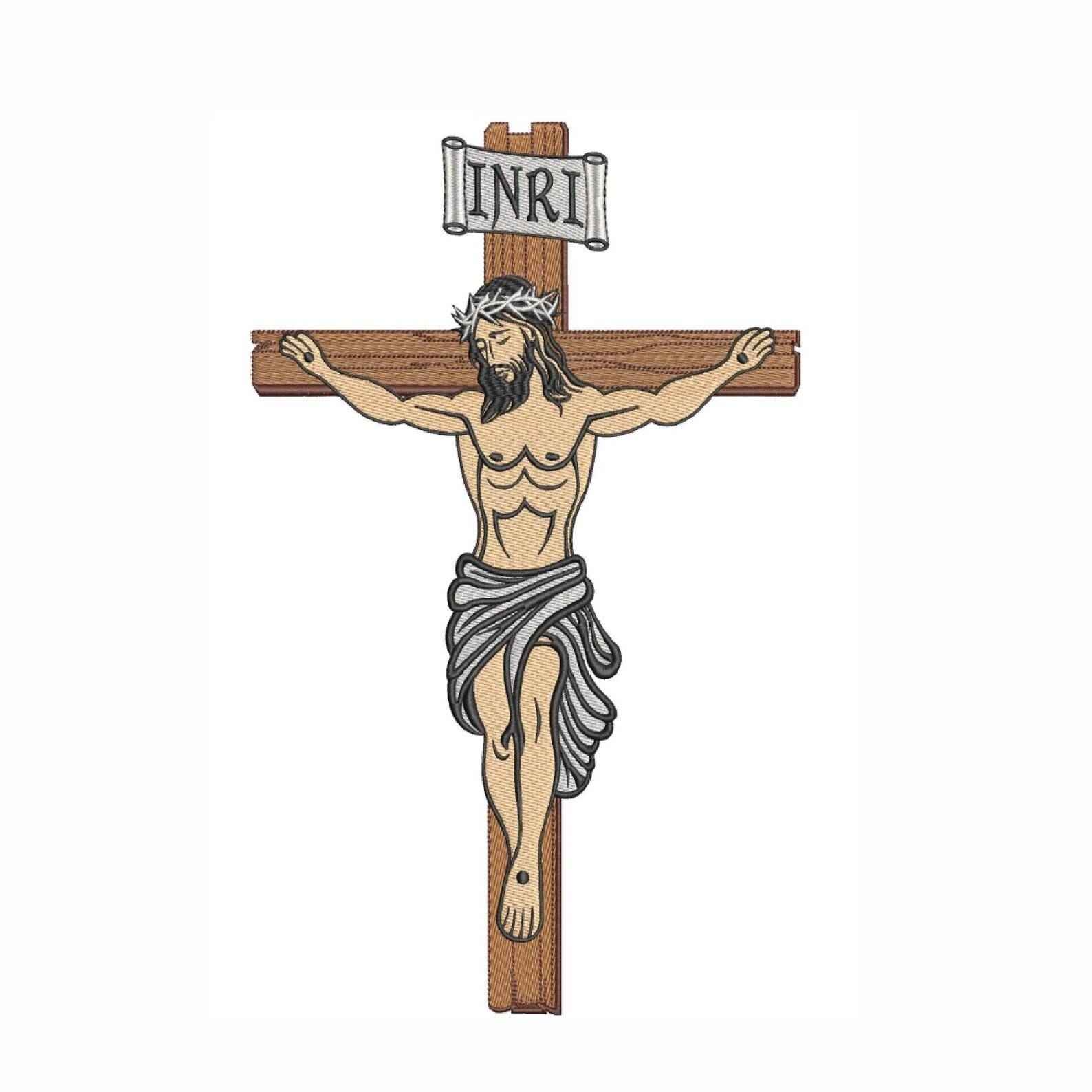 Jesus Crucifix Embroidery Design With INRI – 8 Sizes (machine ...