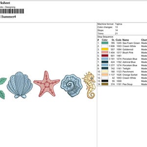 Sea Life Embroidery Design, Nautical Summer Embroidery Machine File ...