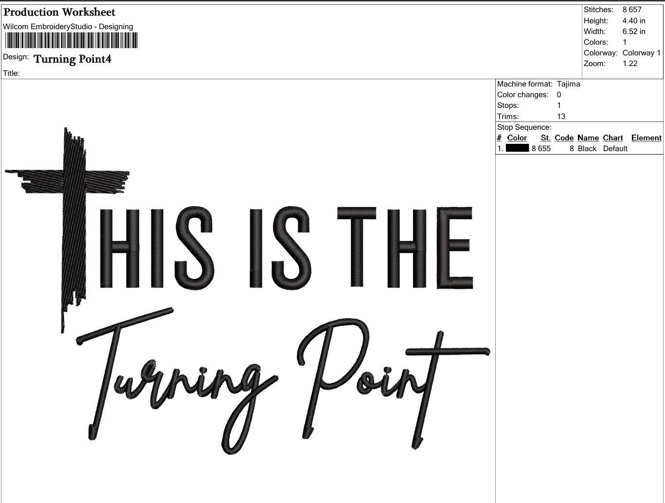 This is the Turning Point Embroidery Design, Motivational Quote ...