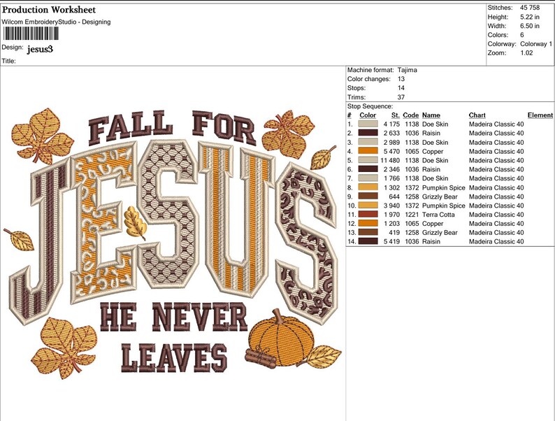 Fall for Jesus Embroidery Design – Christian Autumn Stitch (machine ...