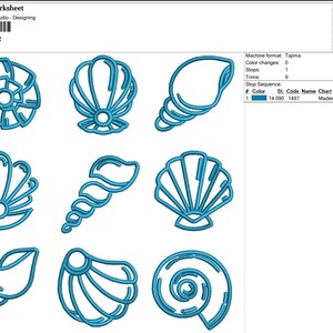 Seashell Embroidery Design, Nautical Summer Embroidery Machine File ...