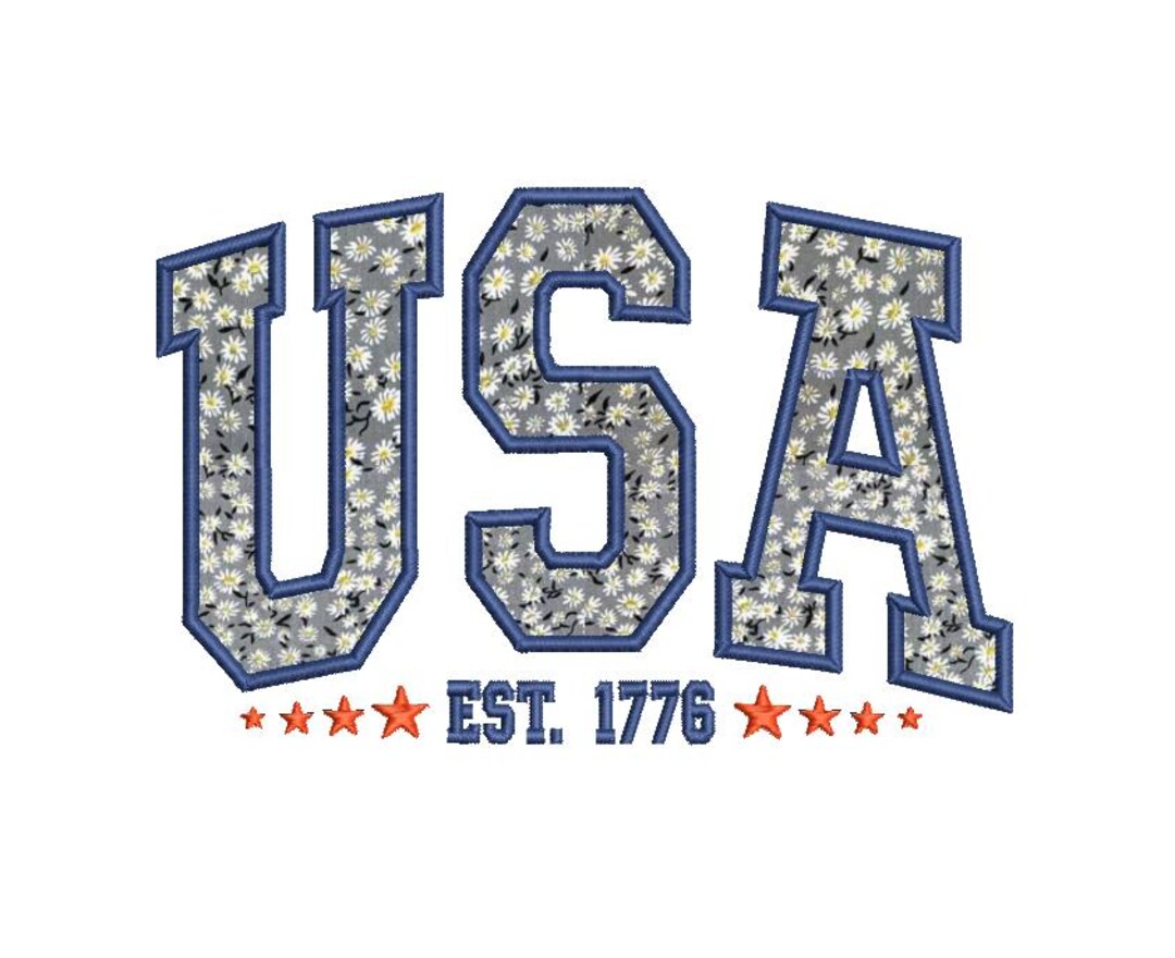 USA Applique Machine Embroidery Design: Patriotic America (4 Sizes) - Etsy