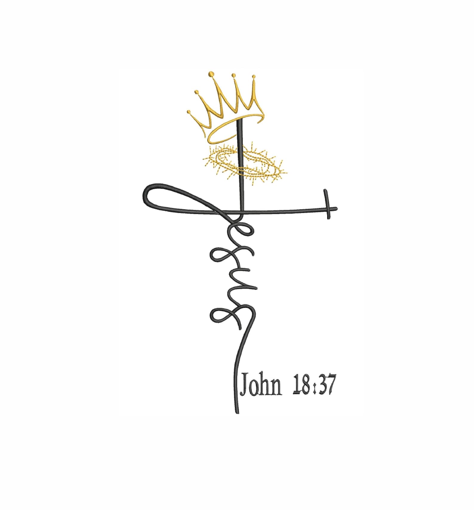 Jesus Cross Embroidery Design: Crown of Thorns (instant Download) - Etsy