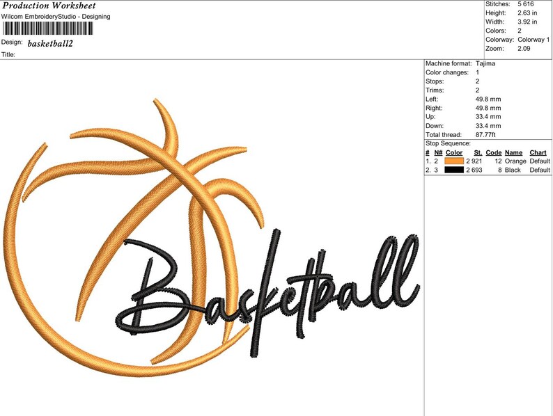 Basketball Team Embroidery Design: Logo, Name Template (7 Sizes ...