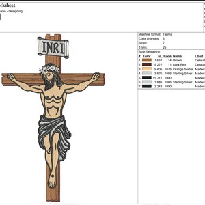 Jesus Crucifix Embroidery Design With INRI – Christian Religious ...