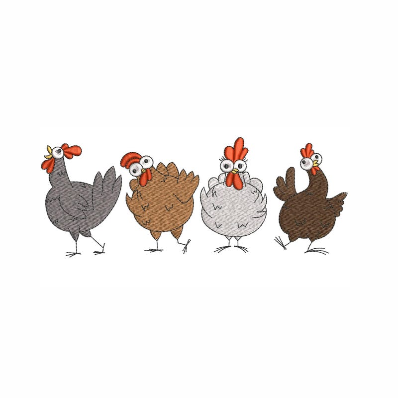 Chicken Embroidery Design - Etsy