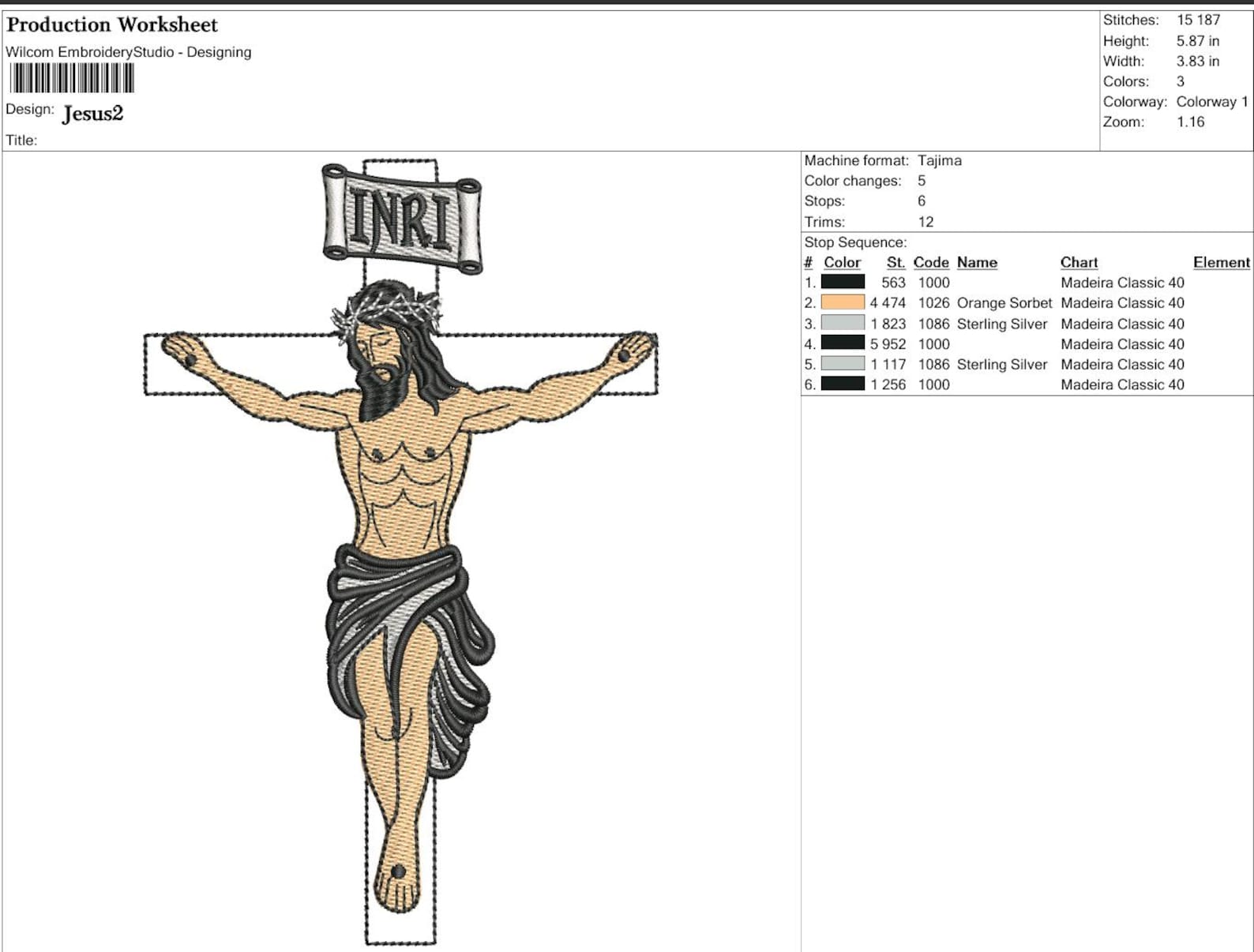 Jesus Crucifix Embroidery Design With INRI: Christian Cross Pattern (8 ...
