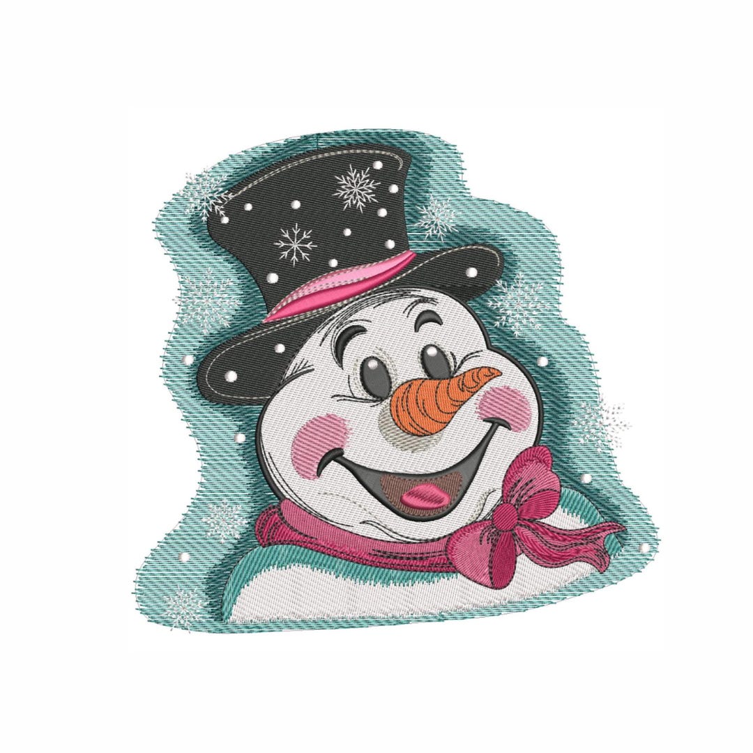 Snowman Face Embroidery Design: Christmas Hat, Scarf (instant Download ...