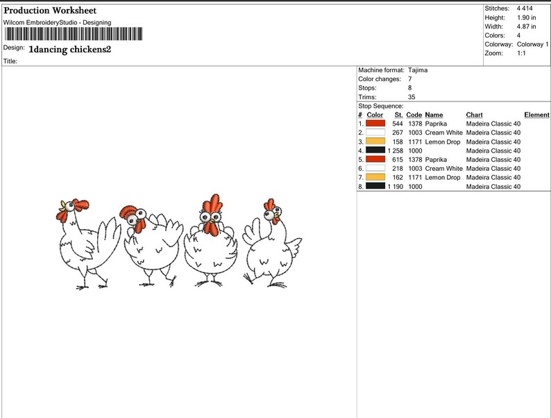 Dancing Crazy Chickens Machine Embroidery Design, Funny Chickens ...