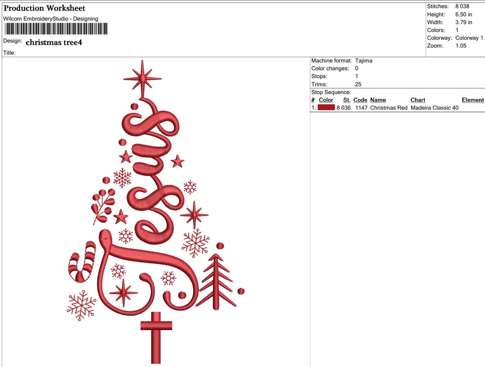 Jesus Christmas Tree Embroidery Design, Holiday Machine Embroidery File ...
