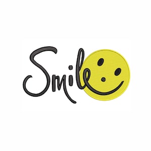 Smile Machine Embroidery Design, Happy Face Embroidery, 4 Sizes. - Etsy