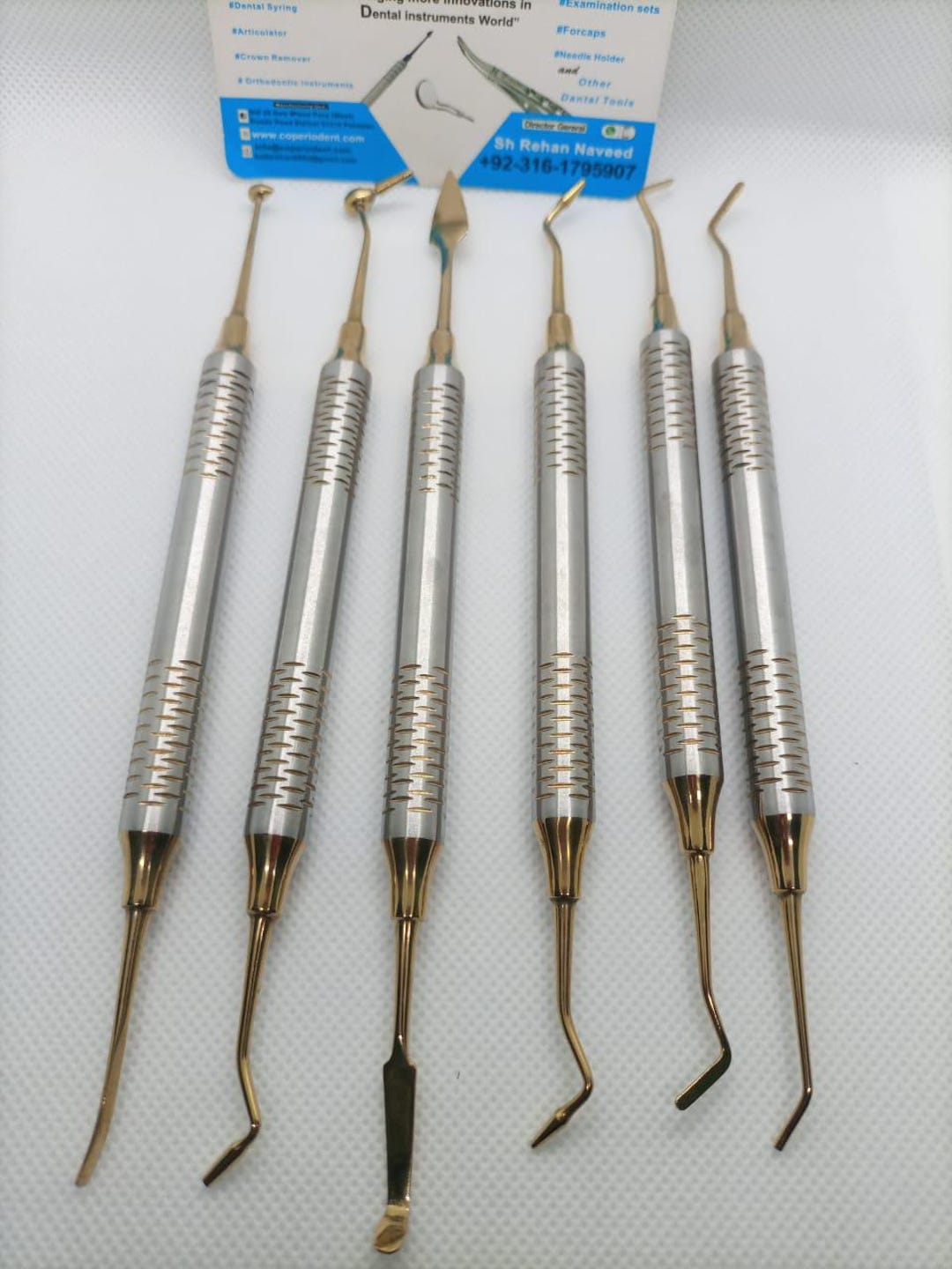 Composite Filling Instruments Set – 6-piece Gold & Blue Coated Dental ...