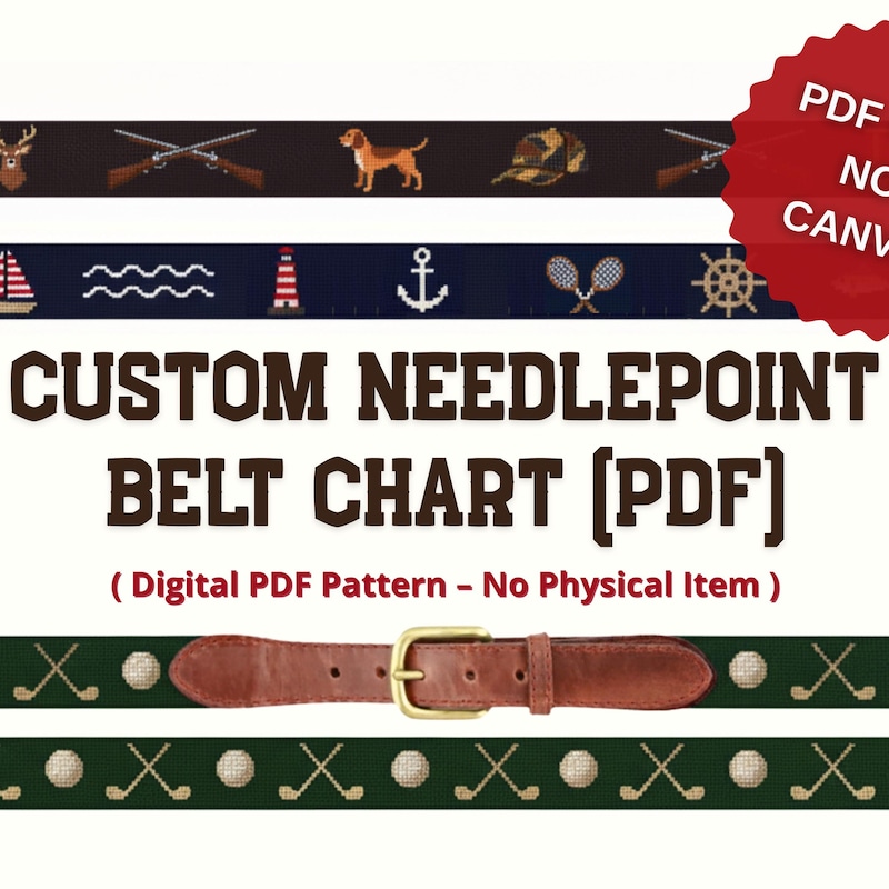 Hobby Needlepoint Belt - Etsy