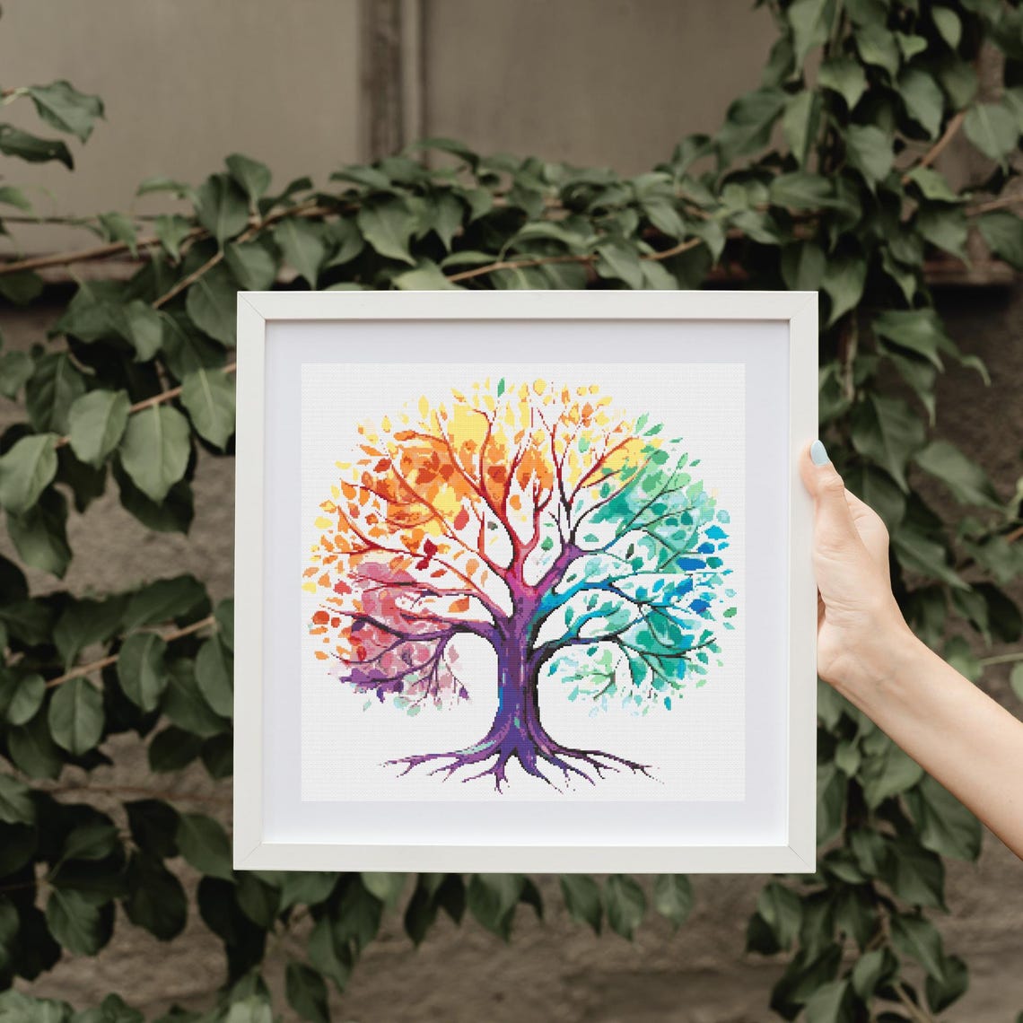 Tree of Life Cross Stitch Pattern | Crossstitch Tree of Life | Colorful ...