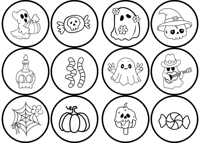 Ghosts Punch Needle Pattern, Spooky Cute Coaster Bundle Template, Witch ...
