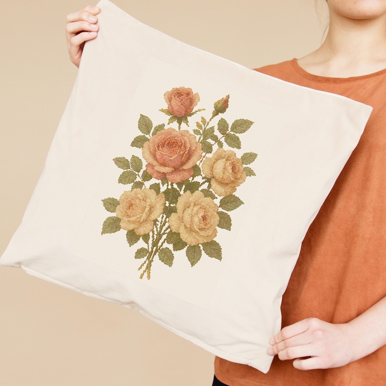 Vintage Roses Cross Stitch Pattern – Victorian Garden Floral Embroidery ...