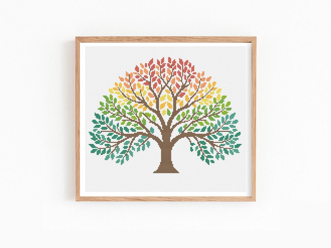 Temperature Tree Cross Stitch Pattern, Yearly Temperature Chart ...