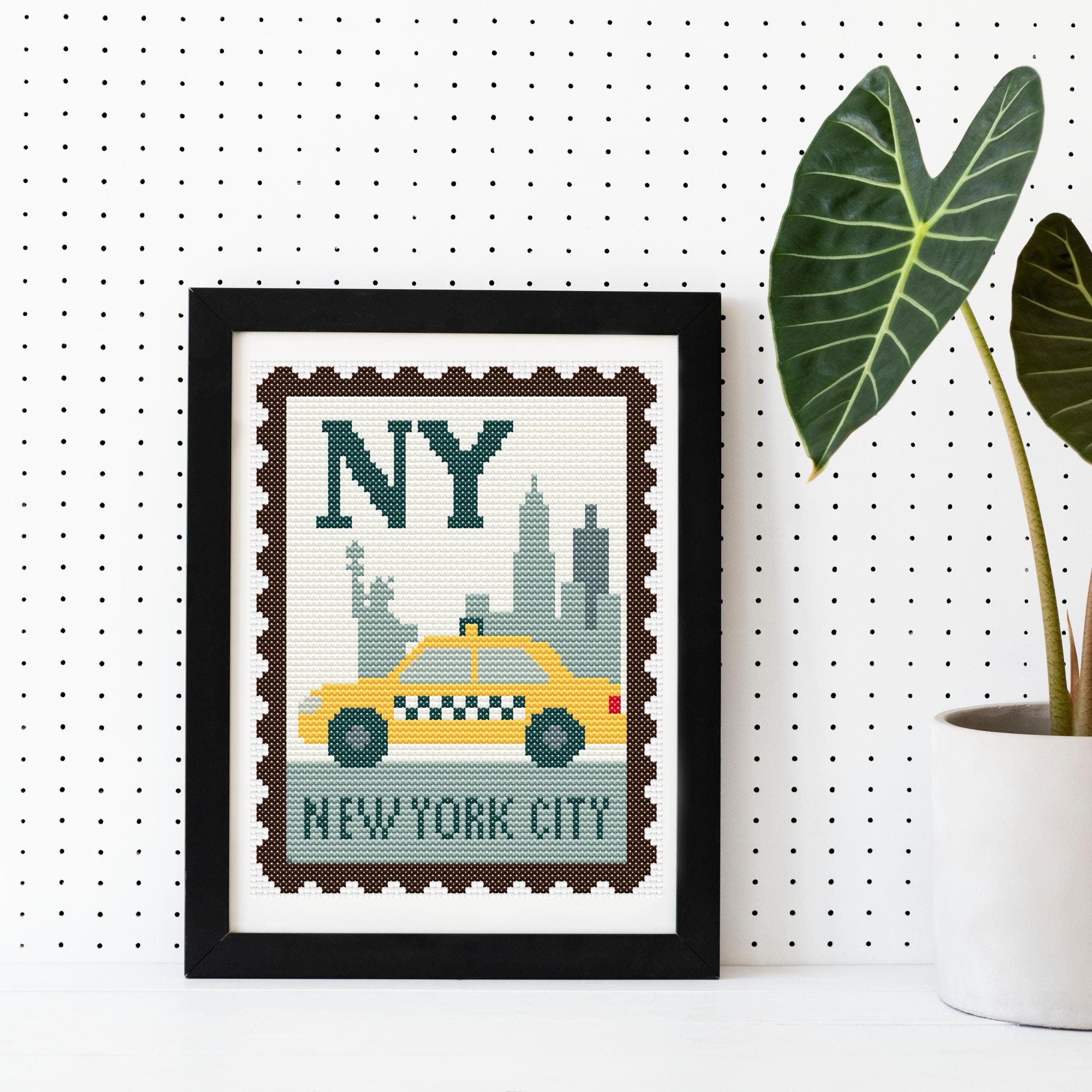 New York City Cross Stitch Pattern, NYC Postage Stamp Xstitch, Big ...
