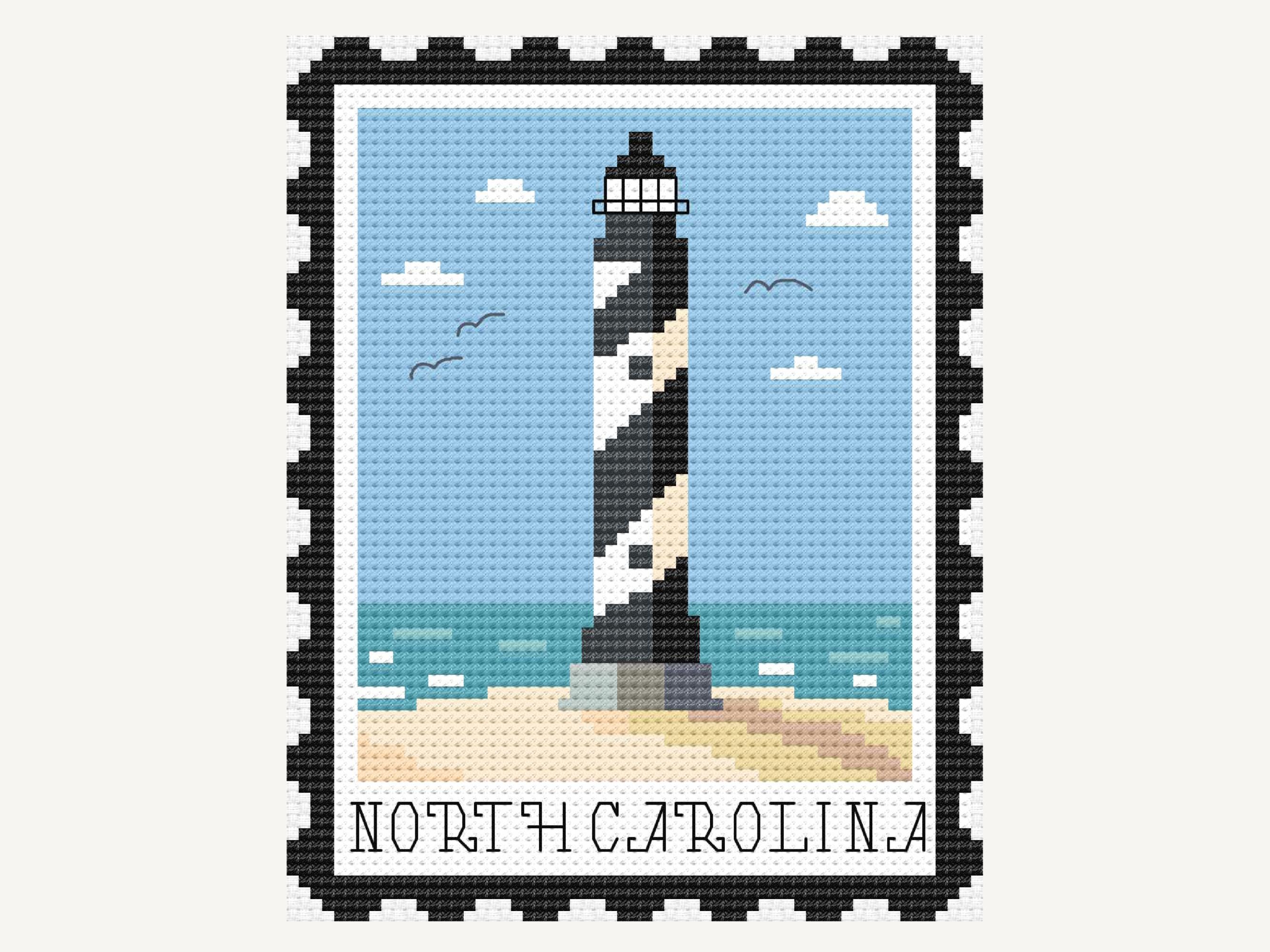 North Carolina Cross Stitch Pattern, Cape Hatteras Lighthouse Xstitch ...