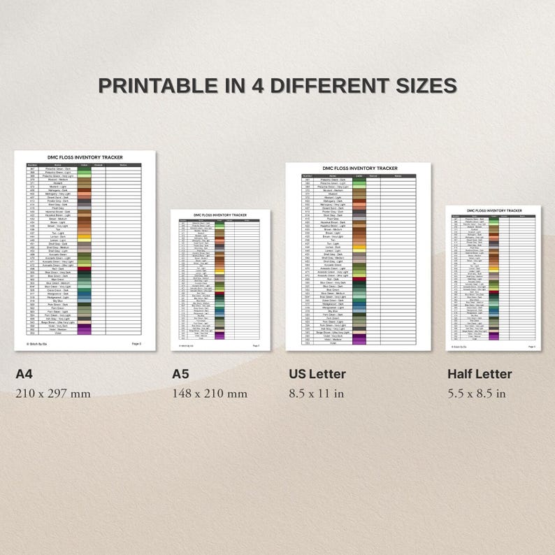 DMC Thread Color Chart | Printable Floss List PDF | Cross Stitch DMC ...