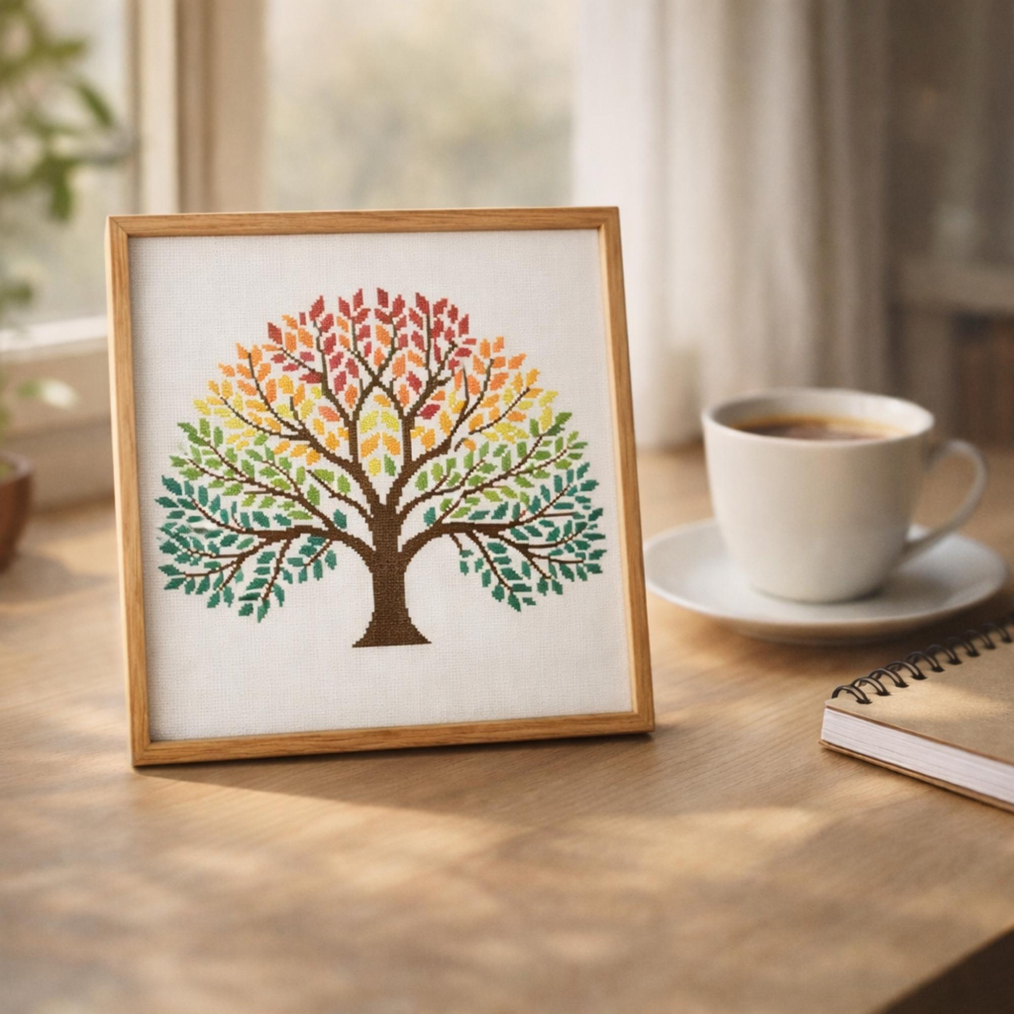 Temperature Tree Cross Stitch Pattern, Yearly Temperature Chart ...