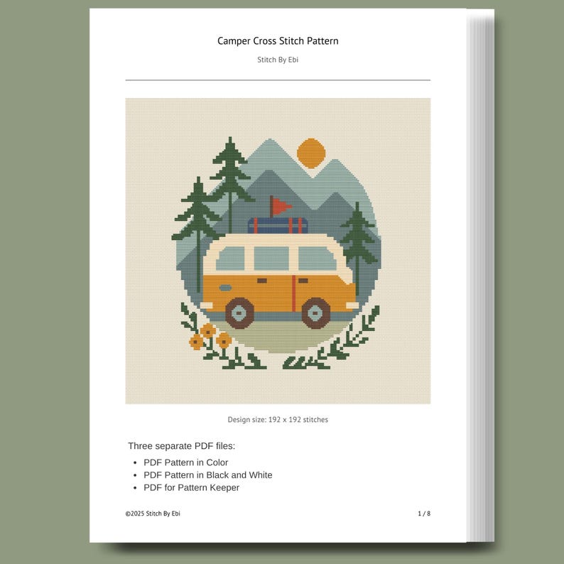 Camp Cross Stitch Pattern | Travel Adventure Embroidery | Camping ...