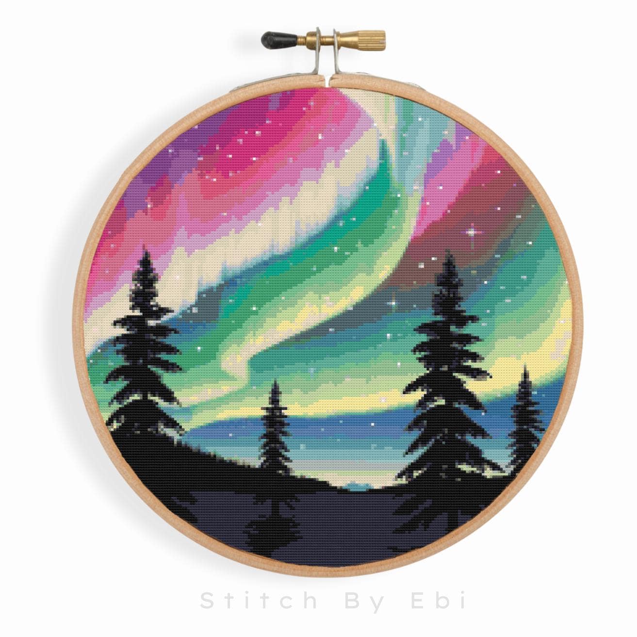 Northern Lights Cross Stitch Pattern: Aurora Borealis Embroidery (PDF ...